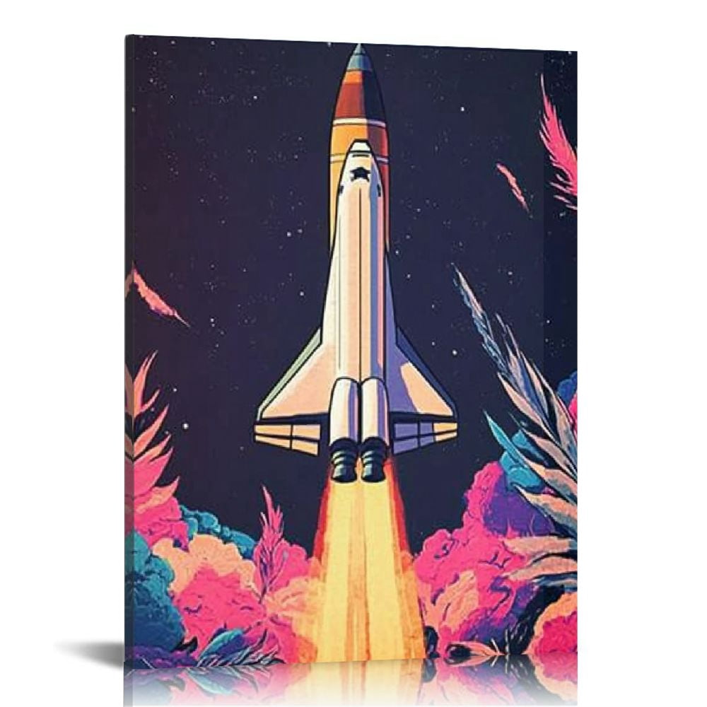 LHONGY Cool Astronaut Wall Art Abstract Colorful Galaxy Spaceman ...