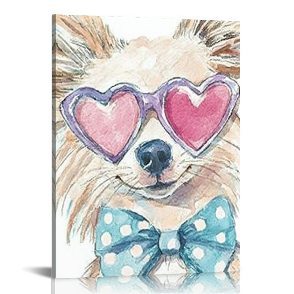 LHONGY Cute Dogs Wall Art Watercolor Girls Room Decor Wall Decor Lover ...