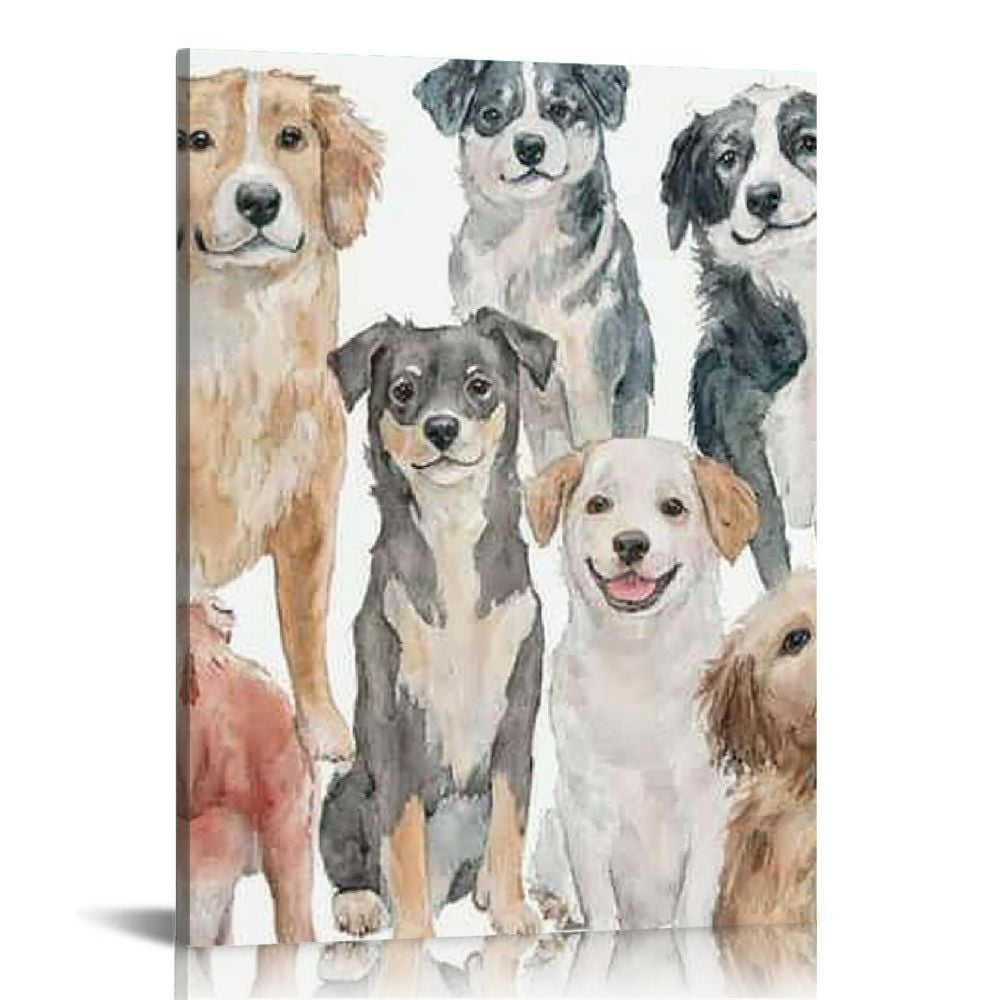LHONGY Cute Watercolor Dog Wall Art Decor, Poster Set Gifts for Dog ...