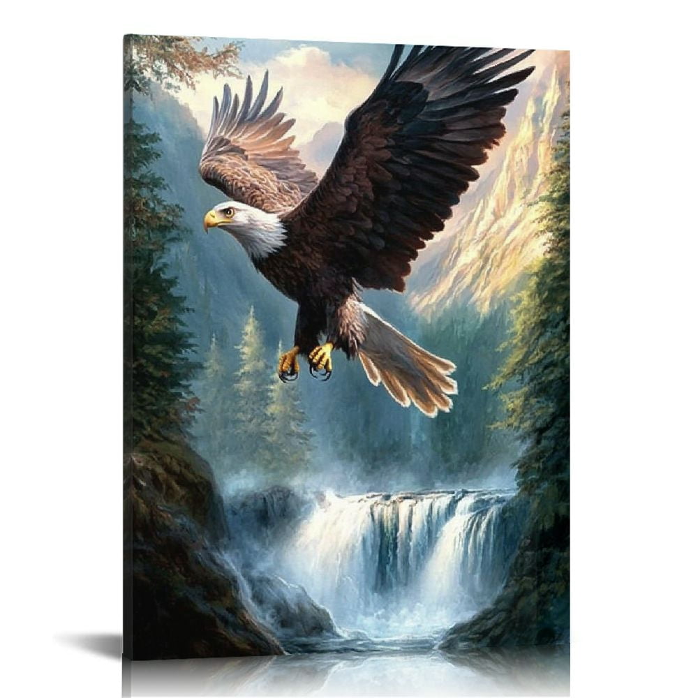 LHONGY Eagle Its Wings Vintage Poster Art - Eagle Poster - Unique Wall ...