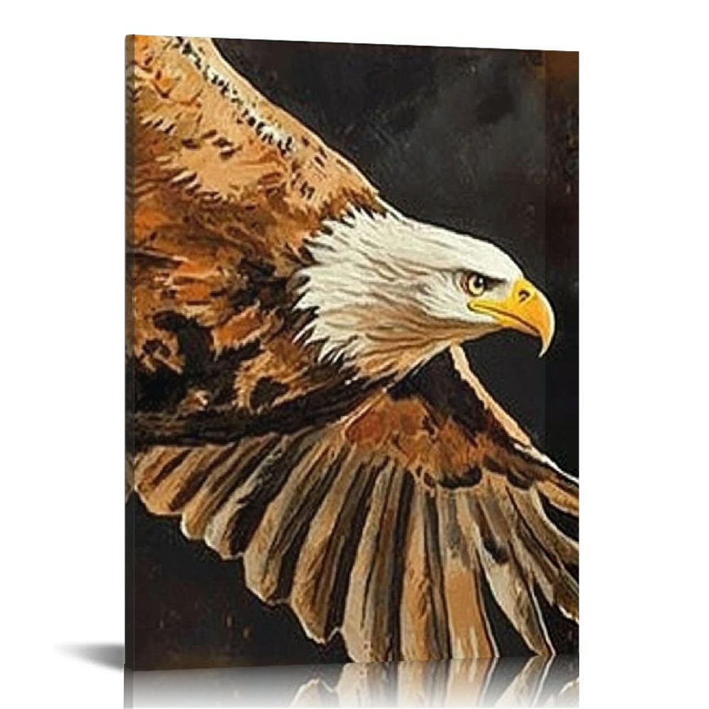 LHONGY Eagle Wall Decor for Living Room Vintage Bald Eagle Wall Art ...