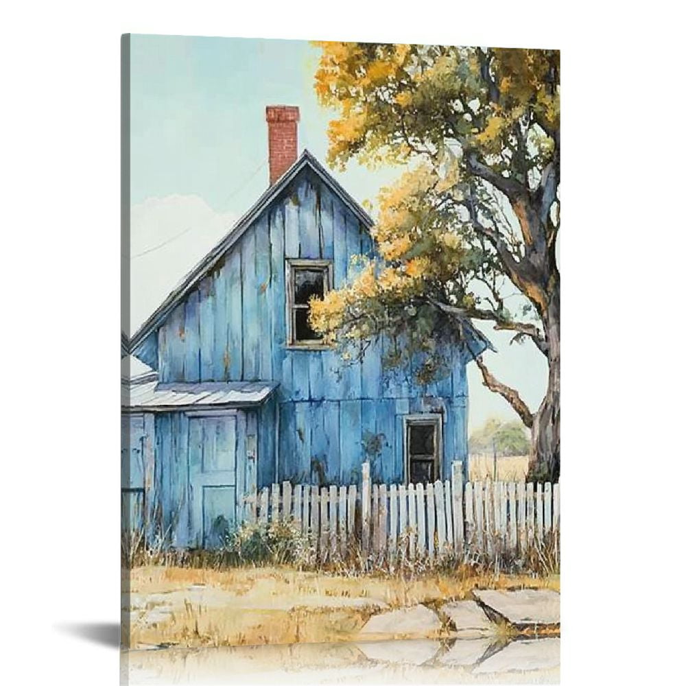 LHONGY Farmhouse Canvas Wall Art Old Barn Prints Posters Country ...