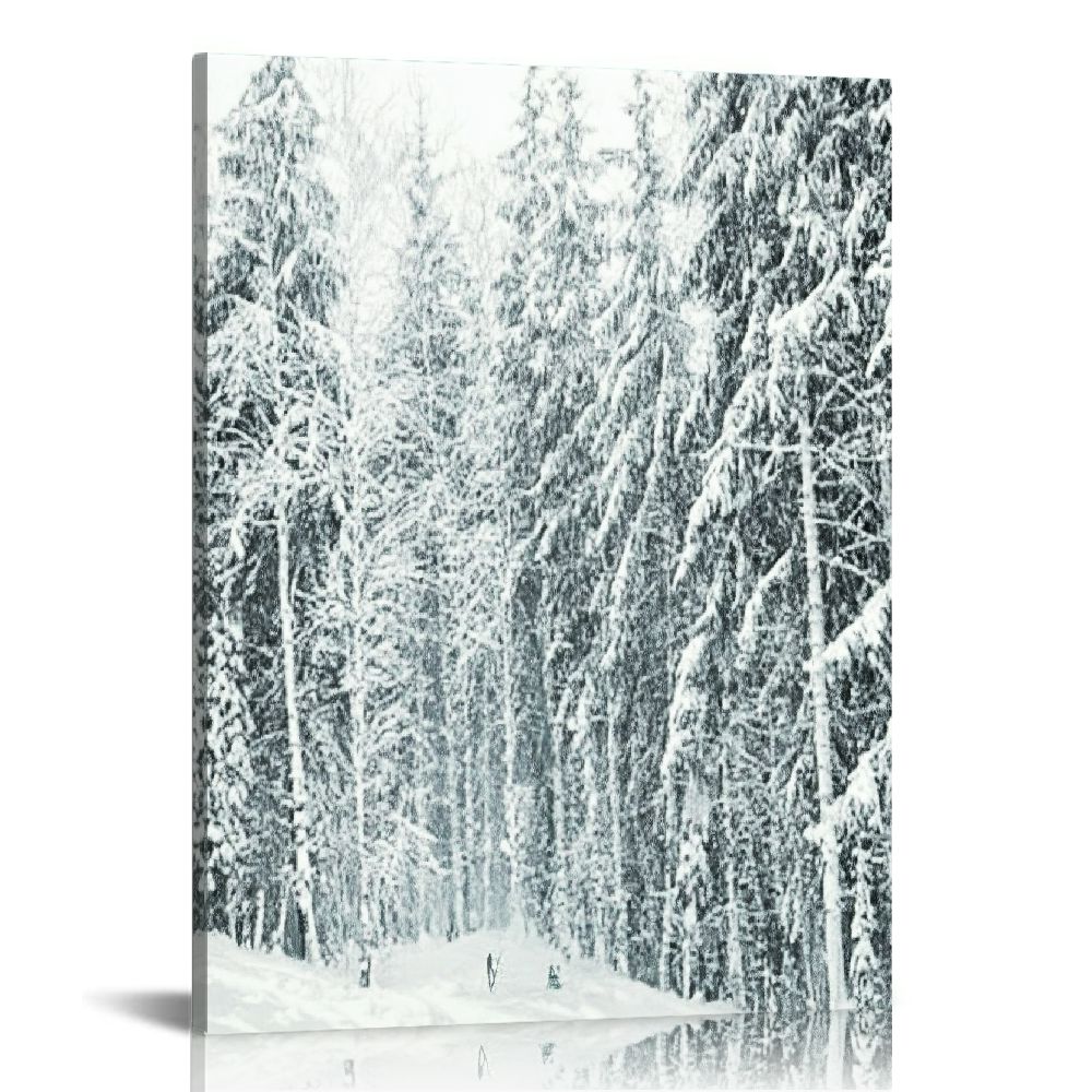 LHONGY Farmhouse Winter Wall Art Snow Forest Wall Decor Reindeer 12x16 ...