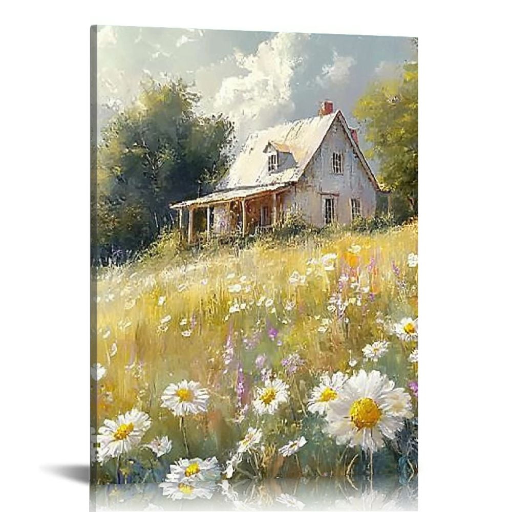 LHONGY French Country Canvas Wall Art Landscape Painting Prints Natural ...