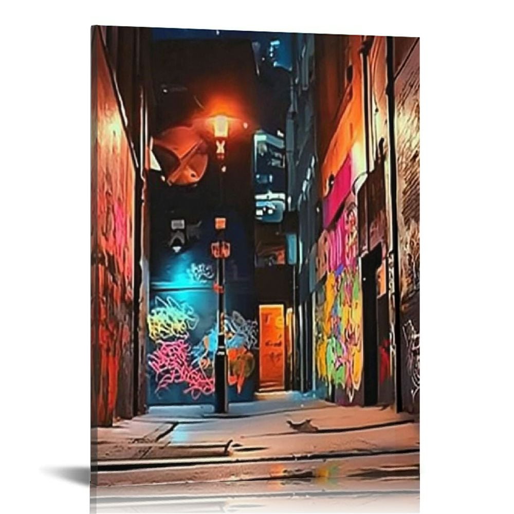 LHONGY Graffiti Street Canvas Wall Art, Street Graffiti Art, Urban ...