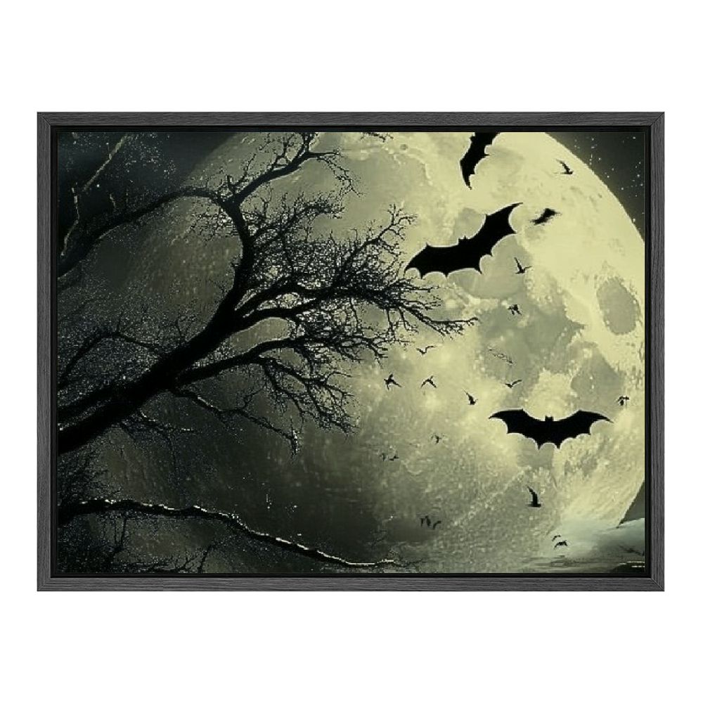 LHONGY Halloween Bat Crow and Moon Poster Canvas Print Modern Office ...