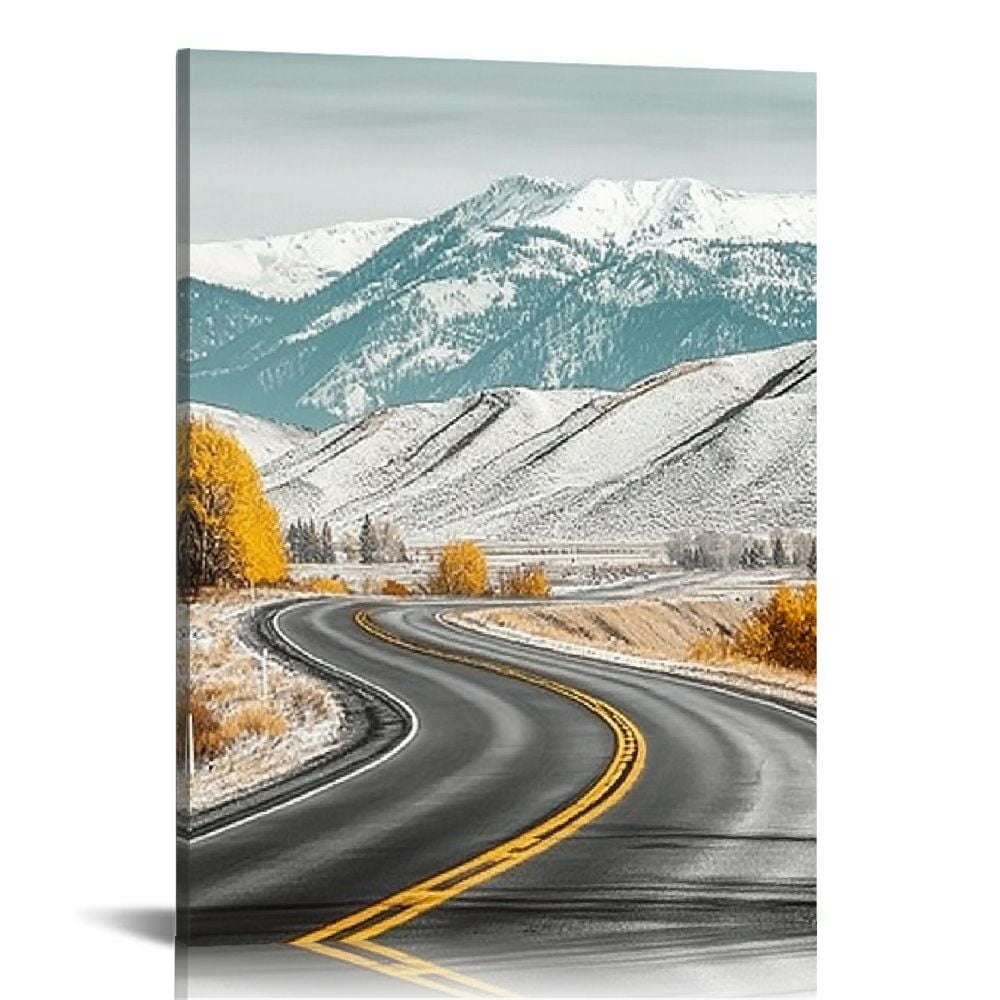 LHONGY Highway Road Wall Art Western Rocky Mountain Canvas Painting ...