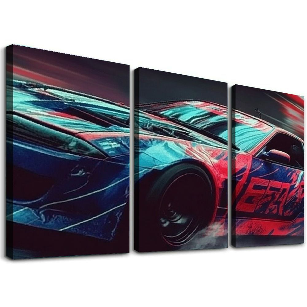 LHONGY Jdm Car Posters Drift Canvas Wall art Posters Family For Bedroom ...