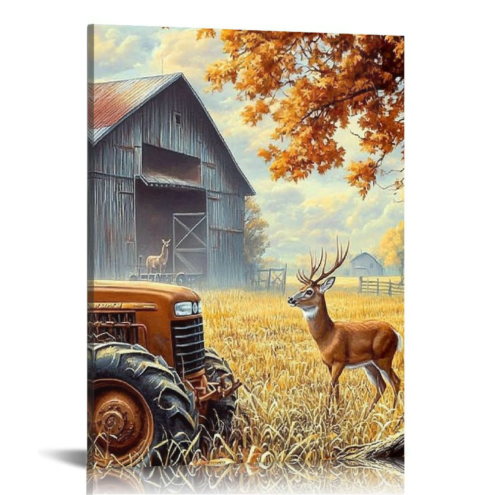 LHONGY Large Wall Art - Deer Animal Art Prints Ready to Hang, Farm ...