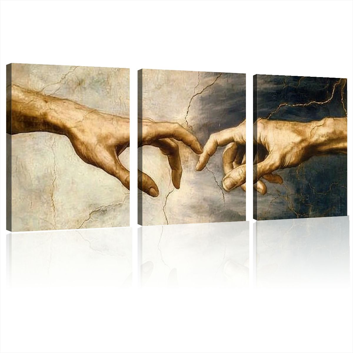 LHONGY Michelangelo's Creation of Adam Wall Art, High-Quality Canvas ...