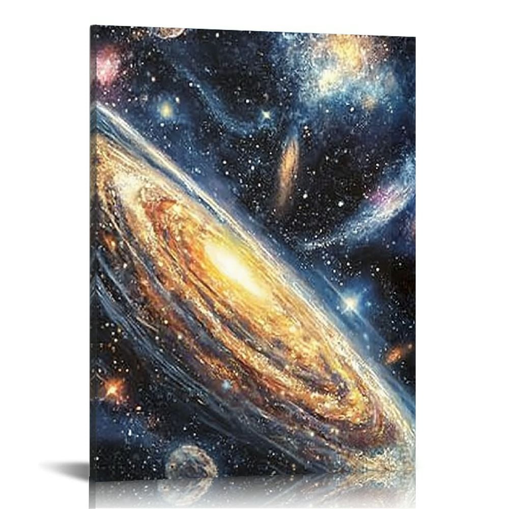 LHONGY Milky Way Galaxy Canvas Wall Art, Wall Decor, Space Canvas Wall ...