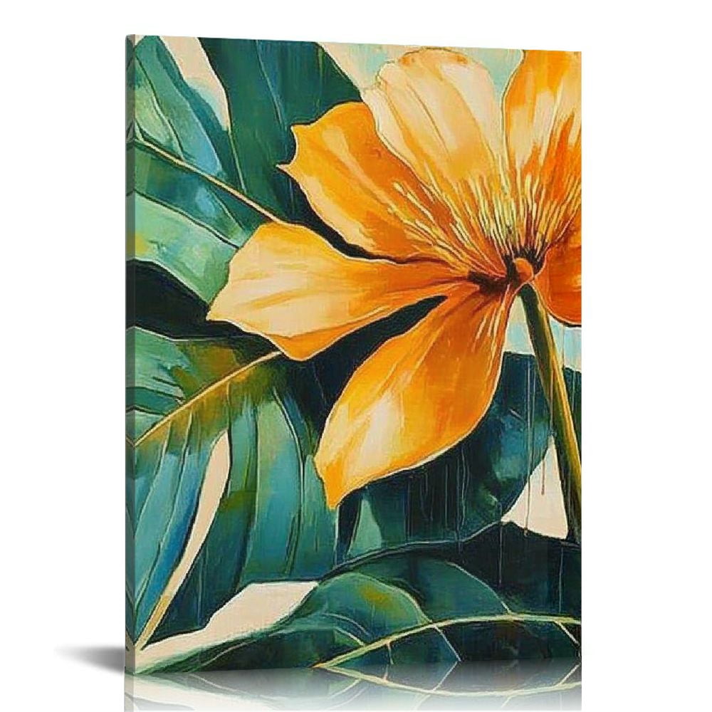 LHONGY Monstera Leaf Large Wall Art for Living Room Modern Wall Decor ...