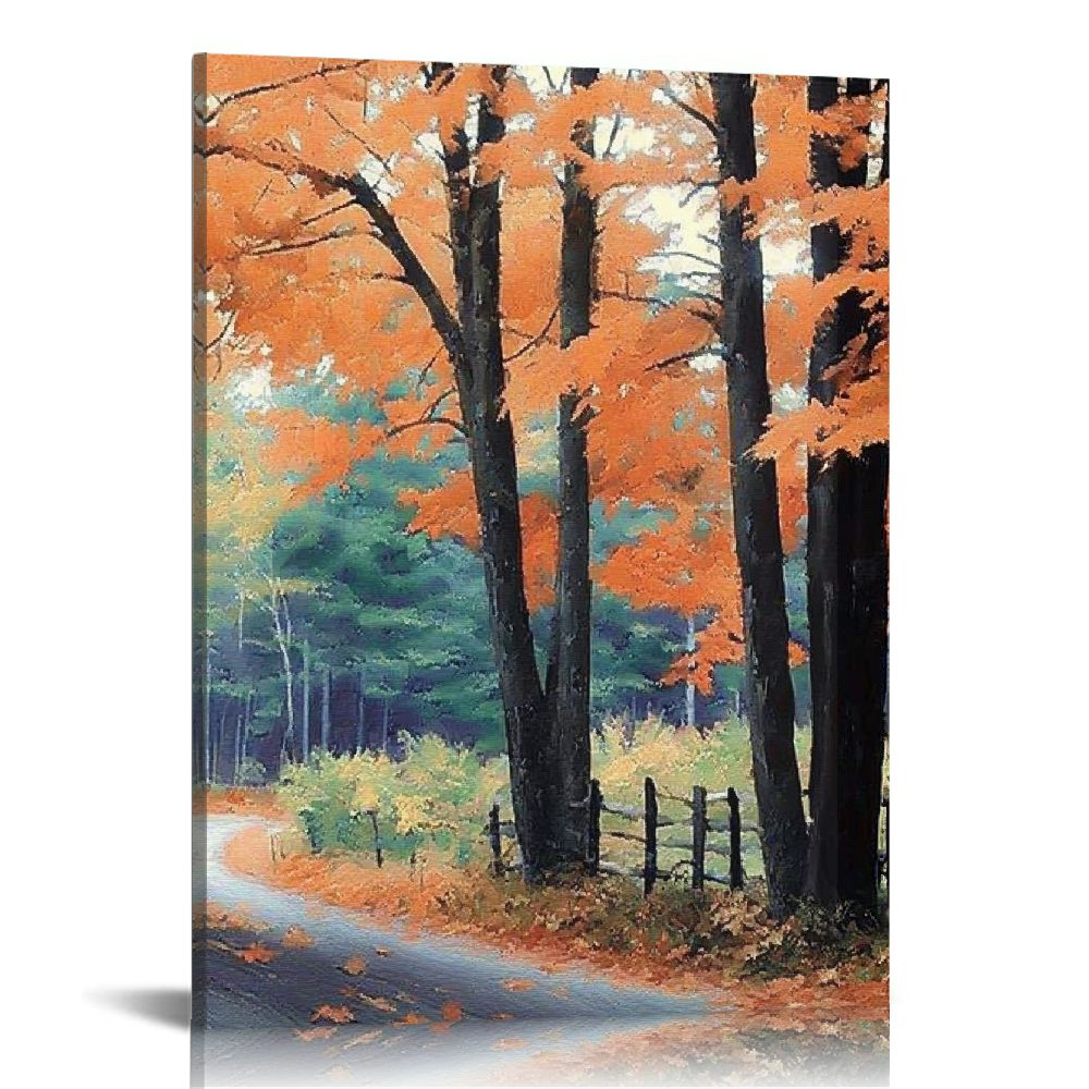 LHONGY Nature Scenery Country Forest Trees Fall Lane Autumn Landscape ...