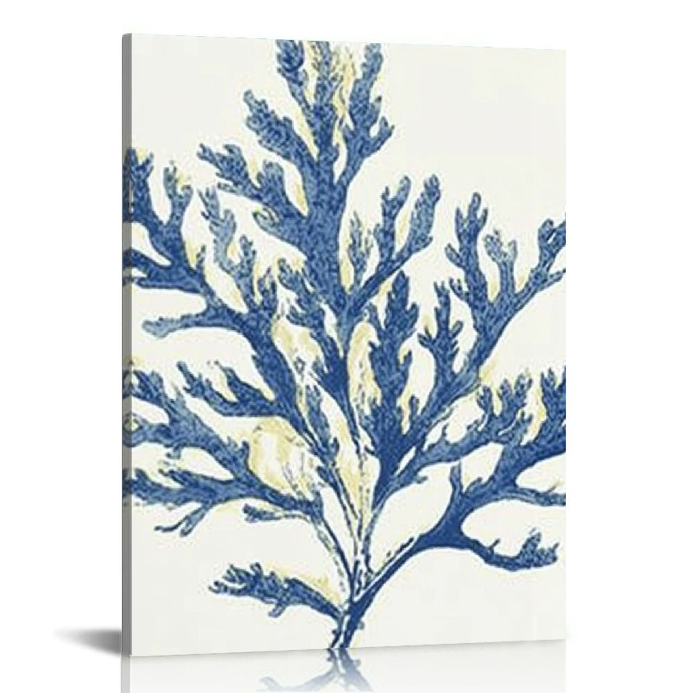 LHONGY Navy Blue Nautical Themed Wall Art Starfish Turtle Grass Whale ...