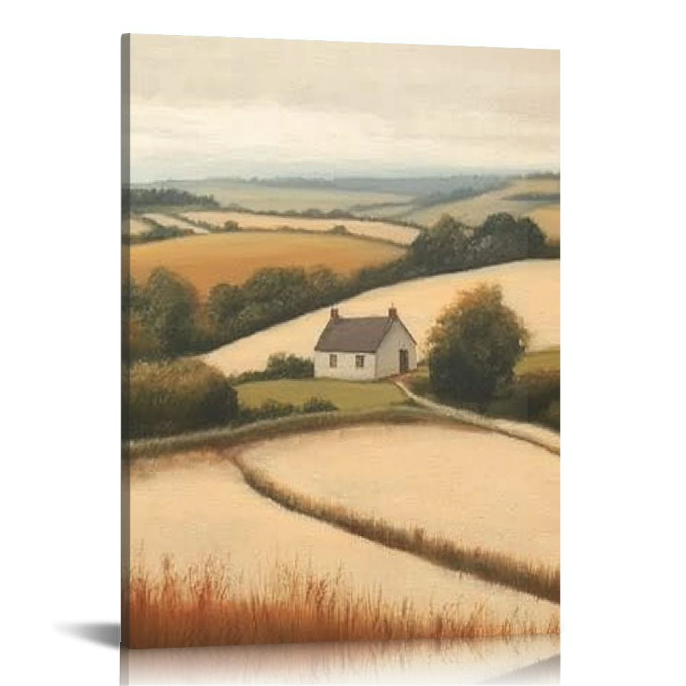 LHONGY Neutral Landscape Prints Rustic Farmhouse Canvas Wall Art French ...