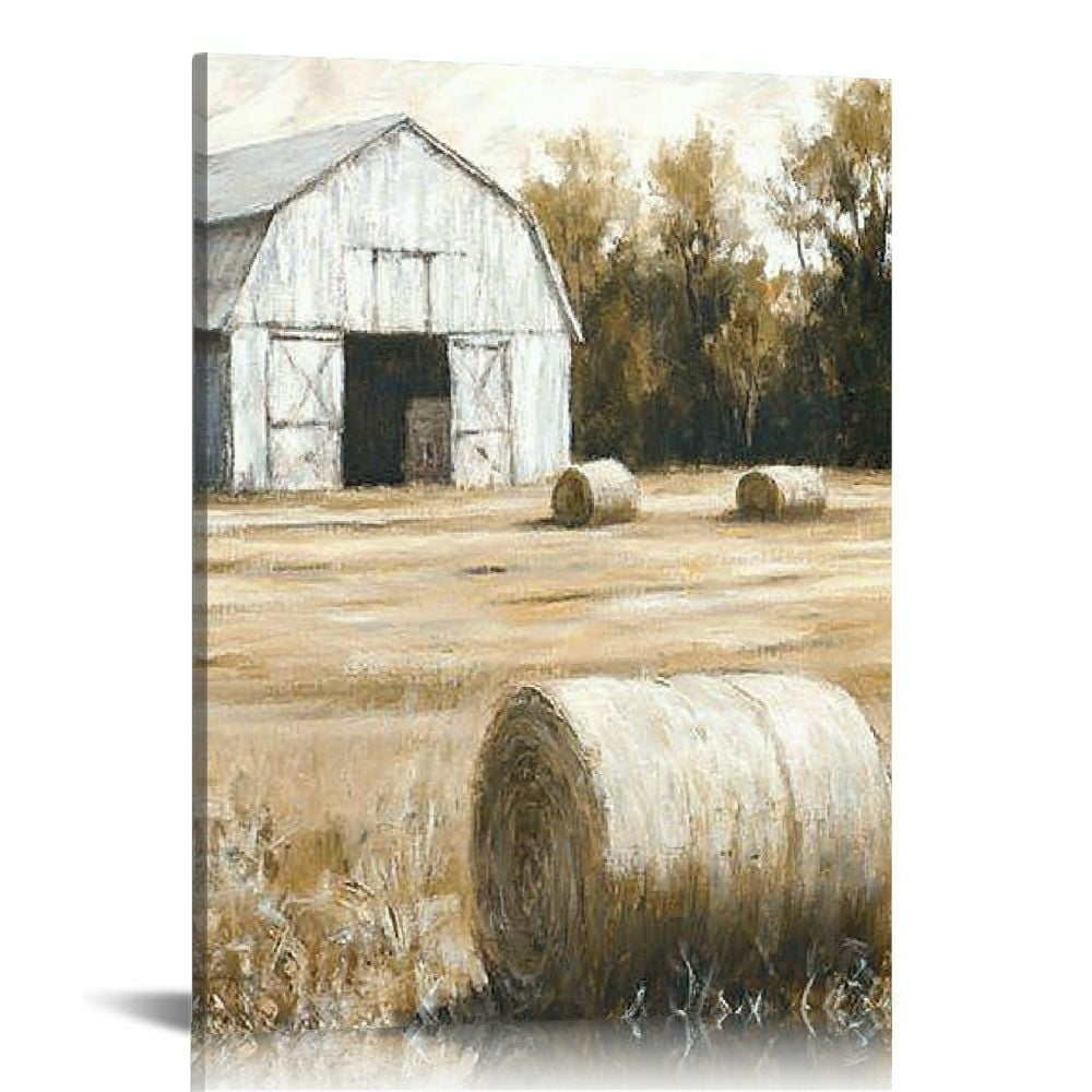 LHONGY Old Barn Prints Farmhouse Decor, Fall Farm Scene Pictures for ...