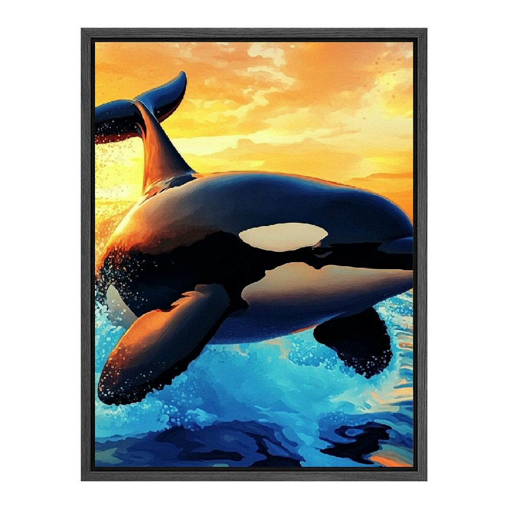 LHONGY Orca Killer Whale Animal Abstract Poster Colourful Paint ...