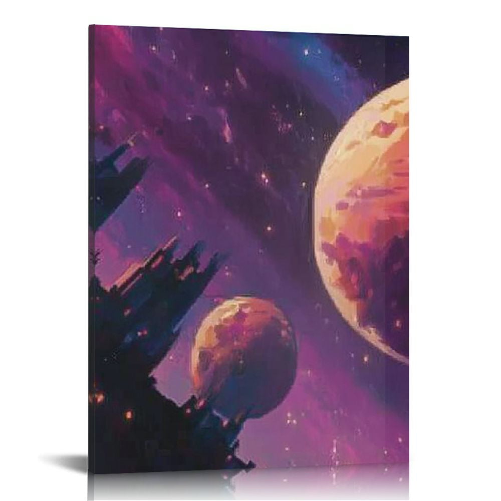 LHONGY Outer Space Wall Decor Space Wall Art Astronaut Spaceman Planets ...