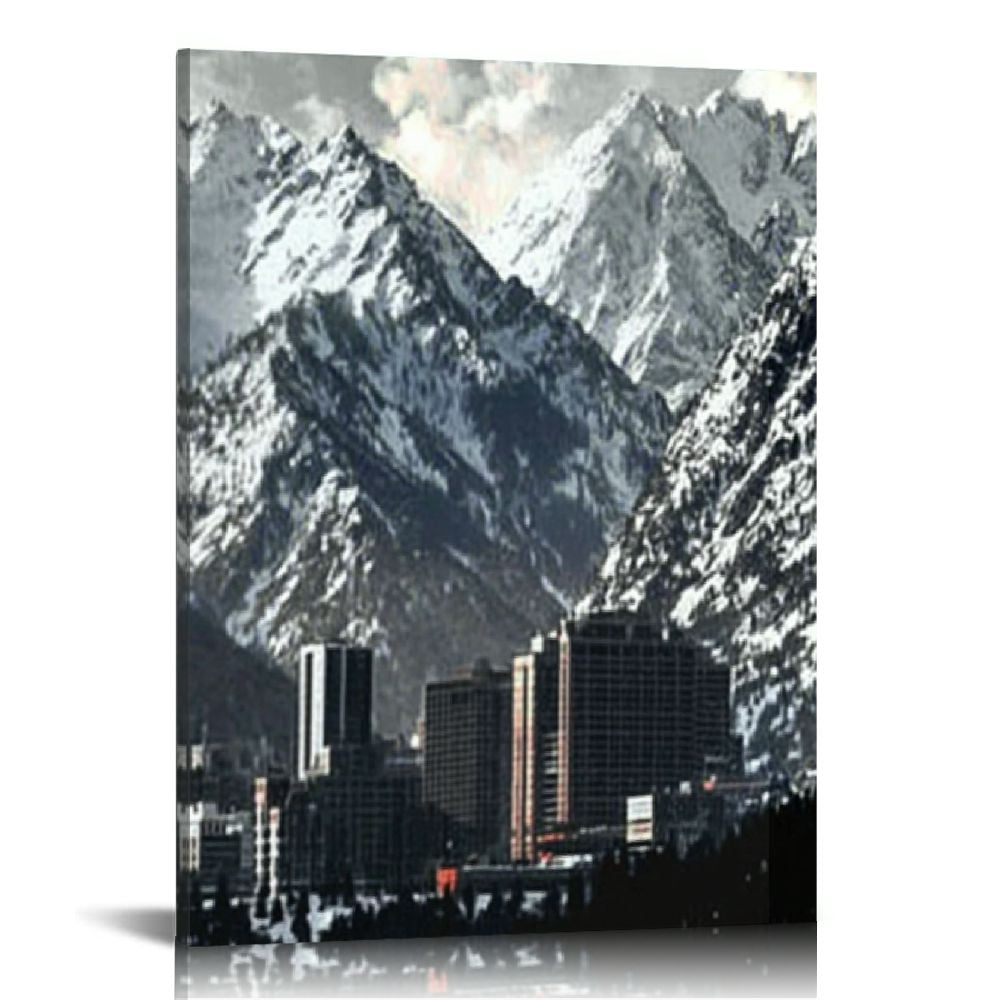 LHONGY Salt Lake City Wall Art Black and White Utah Decor Mountain ...
