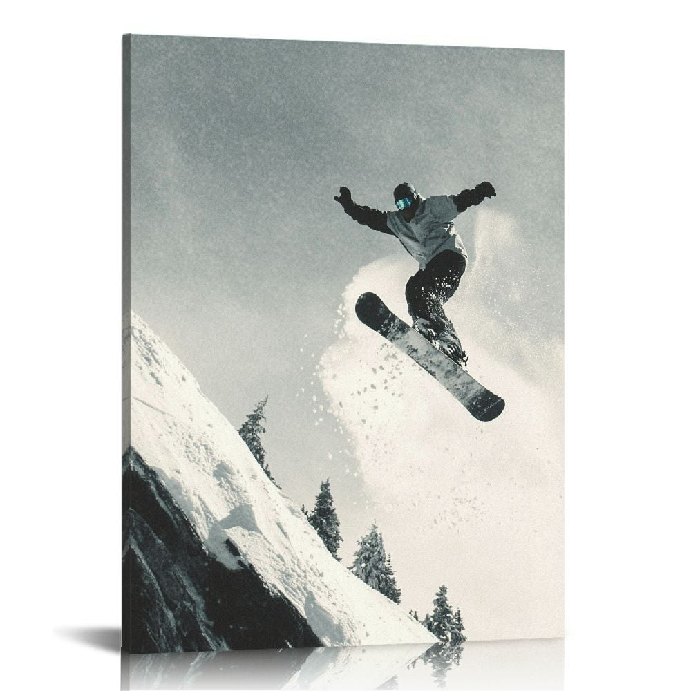 LHONGY Snowboarding Wall Decor Art Prints - Silhouette – Single Poster ...