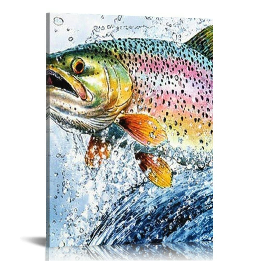 LHONGY The - Fish Poster Rainbow Trout Decor, Giclee Art Print Poster ...