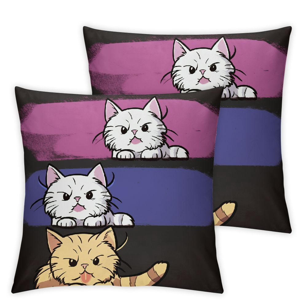 LHONGY They Their Them Meow Cats Pronouns Genderfluid Flag Throw Pillow ...