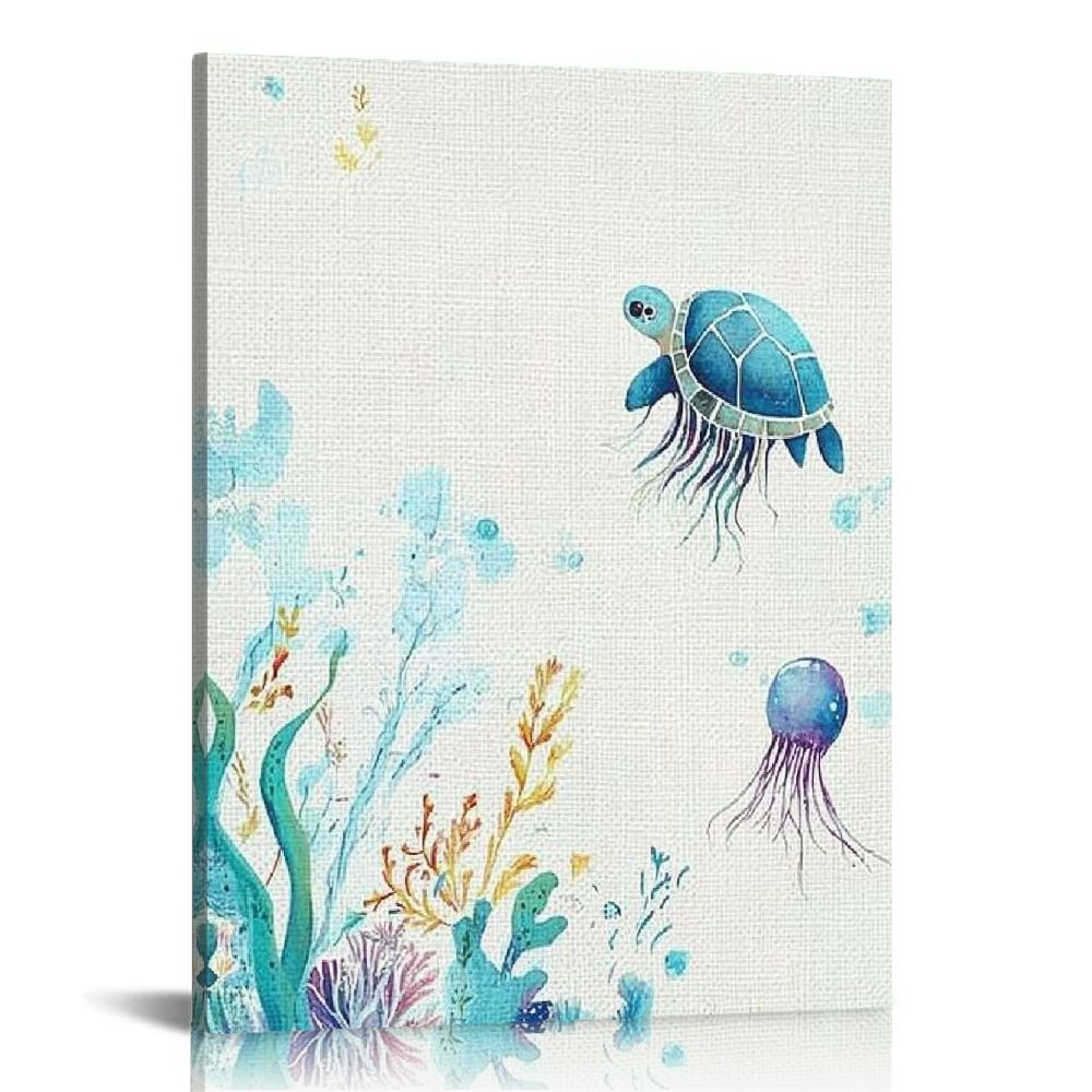 LHONGY Under the Sea Seaweed Poster Hanger Nautical Ocean Sea Turtle ...