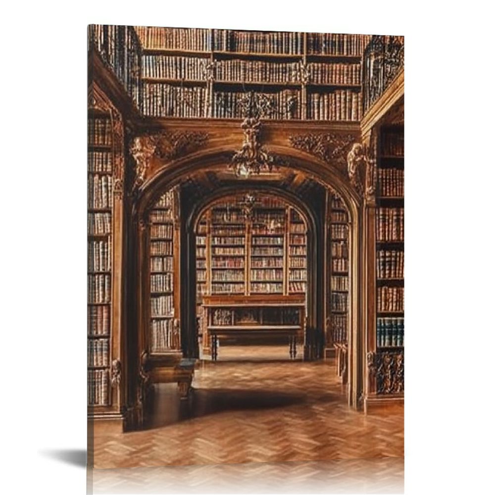 LHONGY Vintage Bookshelf Tapestry Wall Hanging, Hippie Library ...