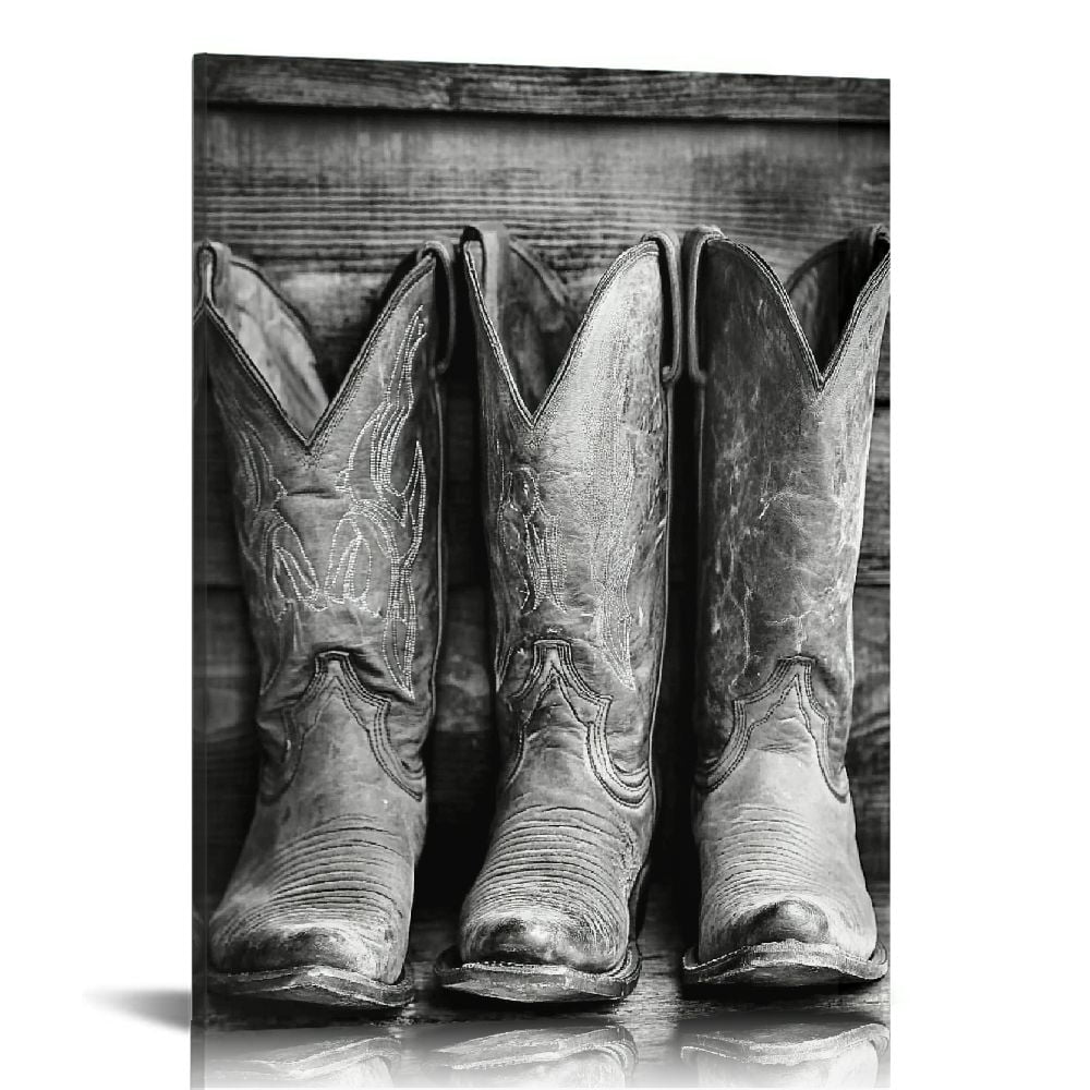 LHONGY Vintage Farmhouse Cowboy Canvas Wall Art, Highland Cow Print ...