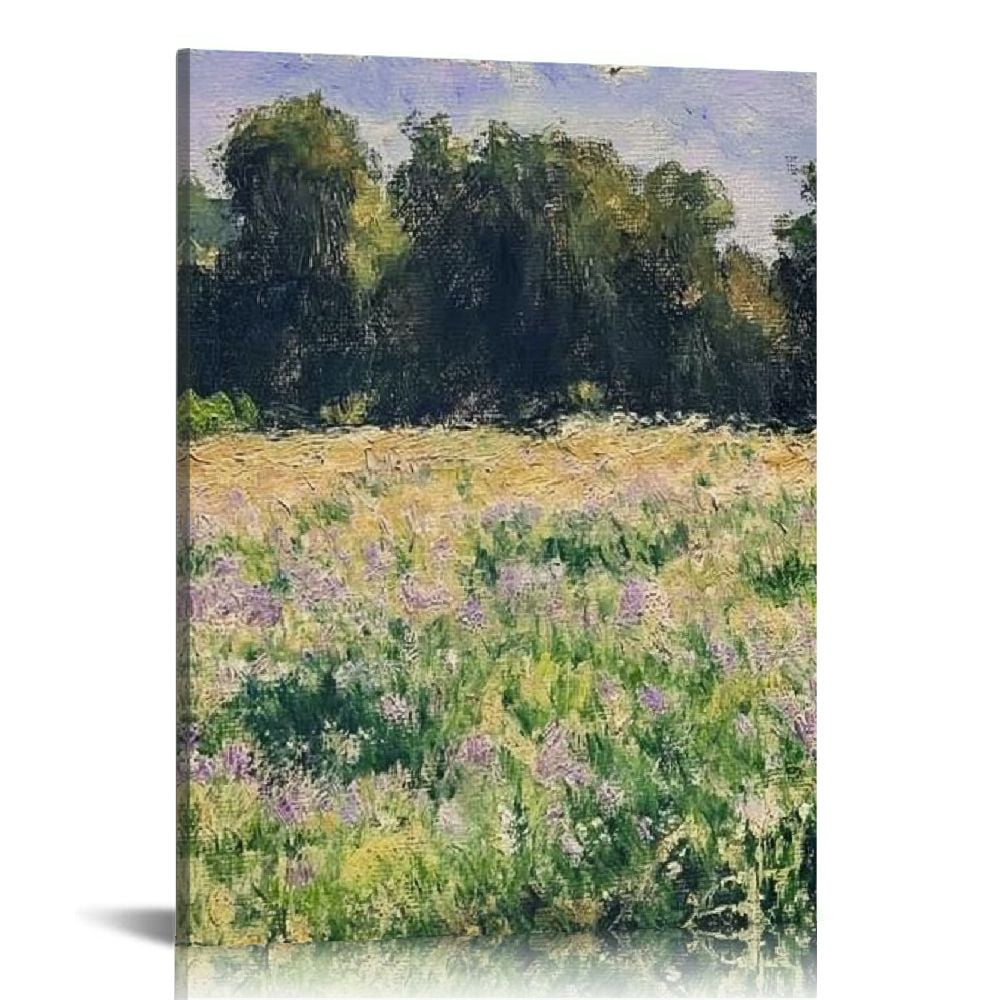 LHONGY Vintage Gold Large Wall Art, Nature Field Wildflowers Retro ...