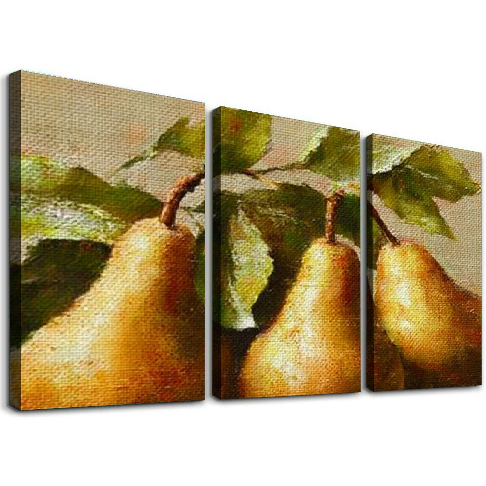 LHONGY Vintage Kitchen Still Life Painting, Moody Pear Wall Art ...