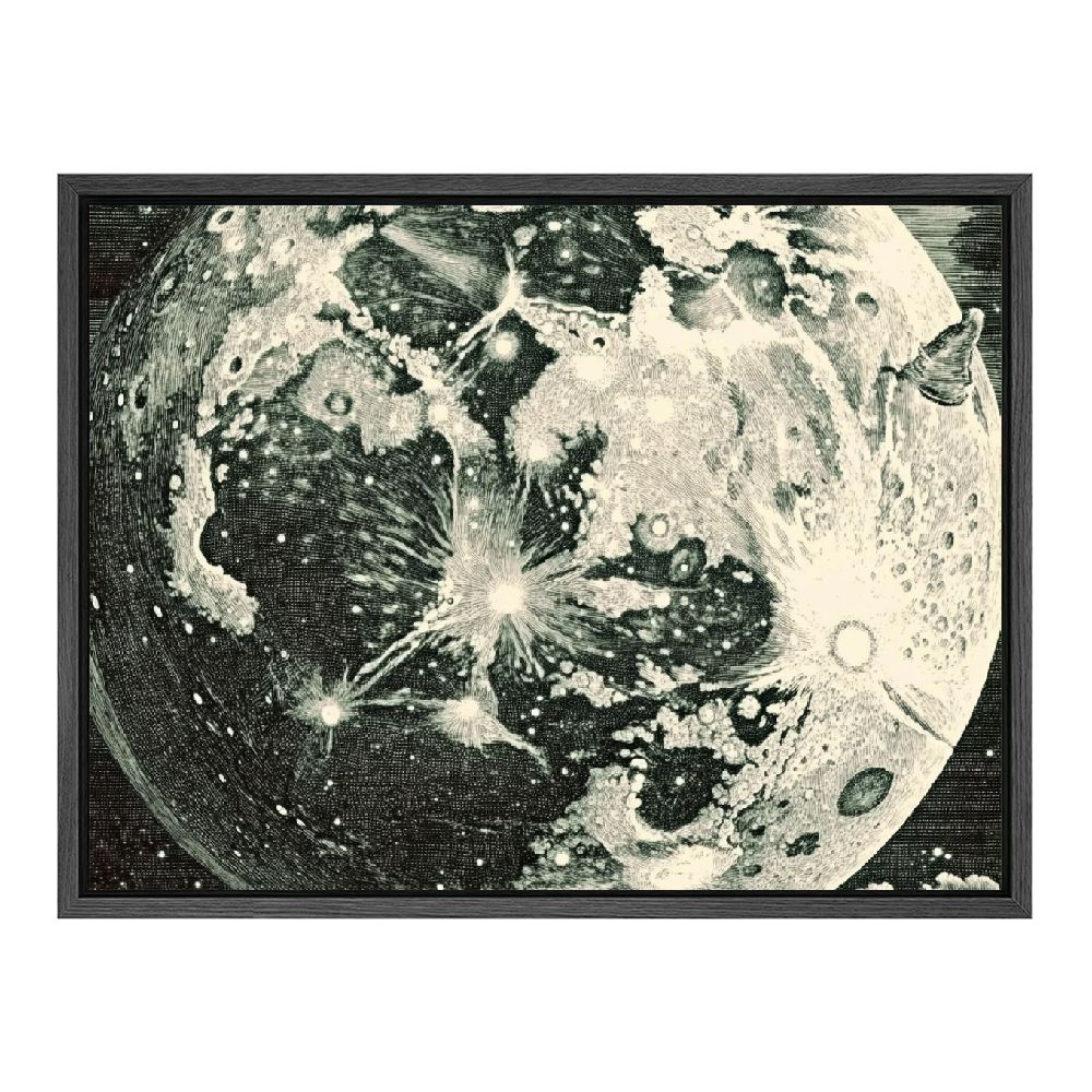 LHONGY Vintage Posters Moon Map - Space Poster Moon Phase Poster Dark ...