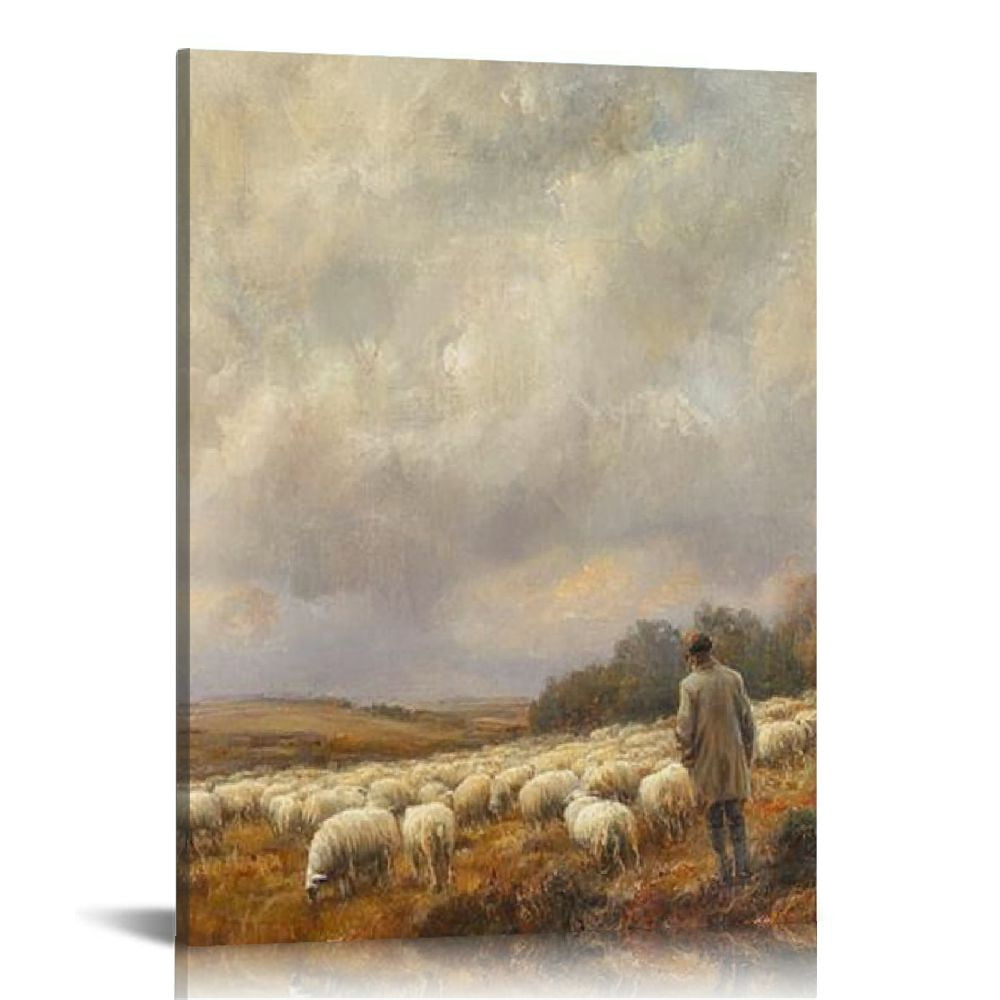 LHONGY Vintage Sheep Wall Art Decor, Bedroom Kitchen Country Farmhouse ...