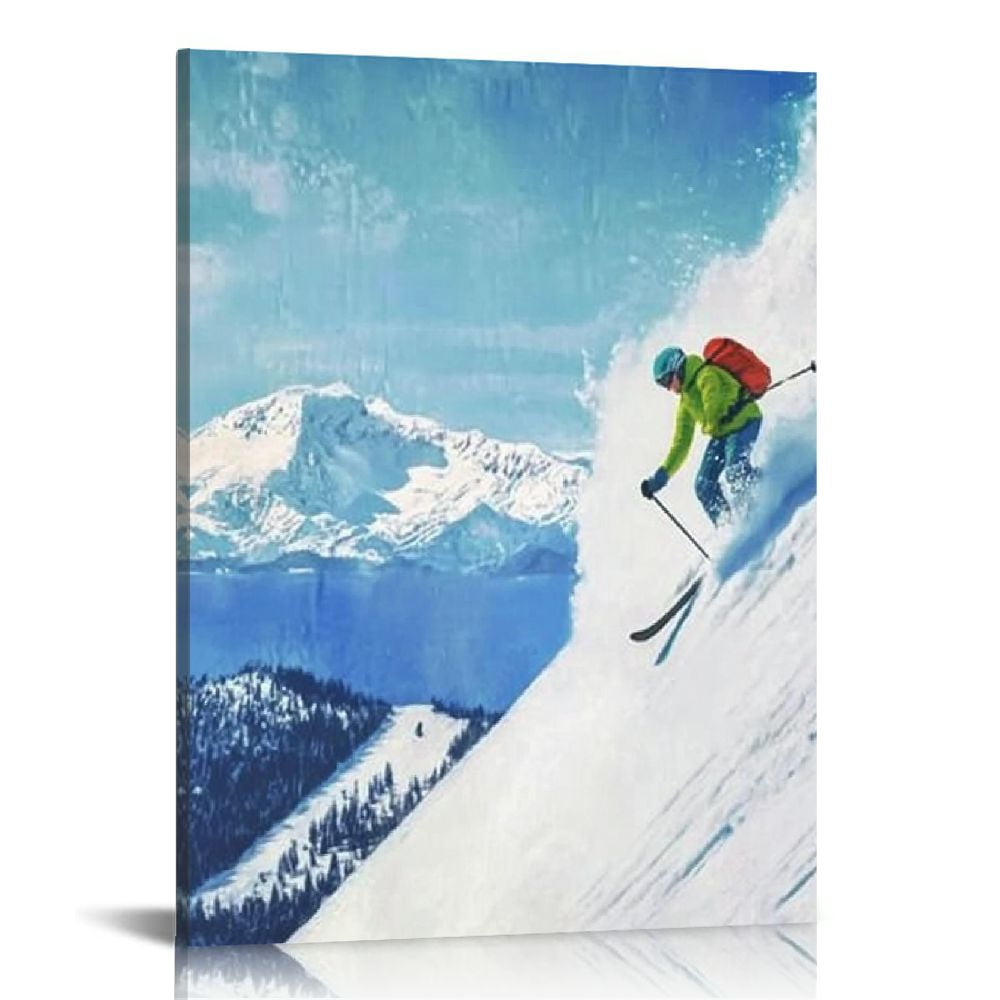 LHONGY Vintage Travel Posters California Ski Print Canvas Wall Art for ...