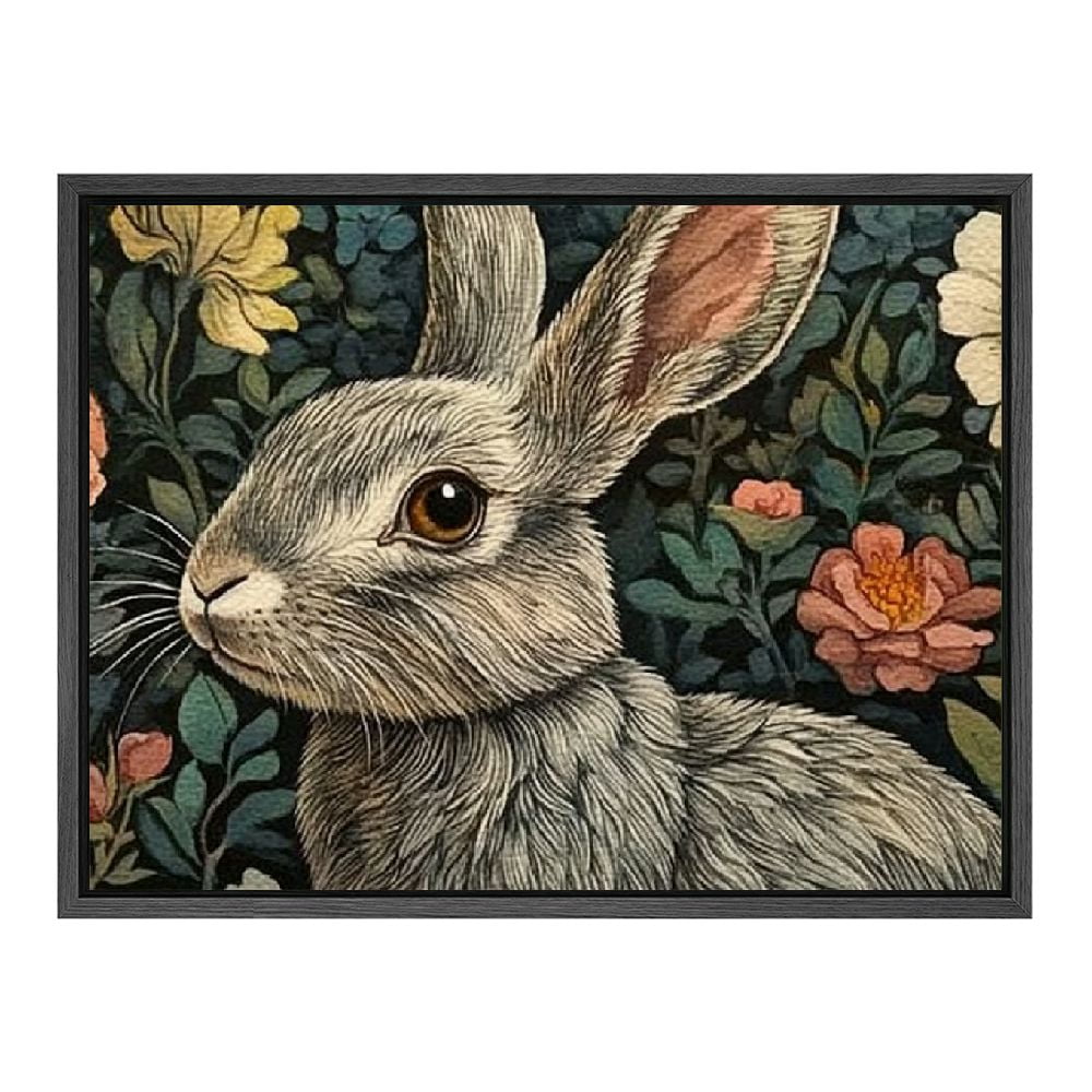 LHONGY Vintage William Morris Inspired White Rabbit Art Print Poster ...