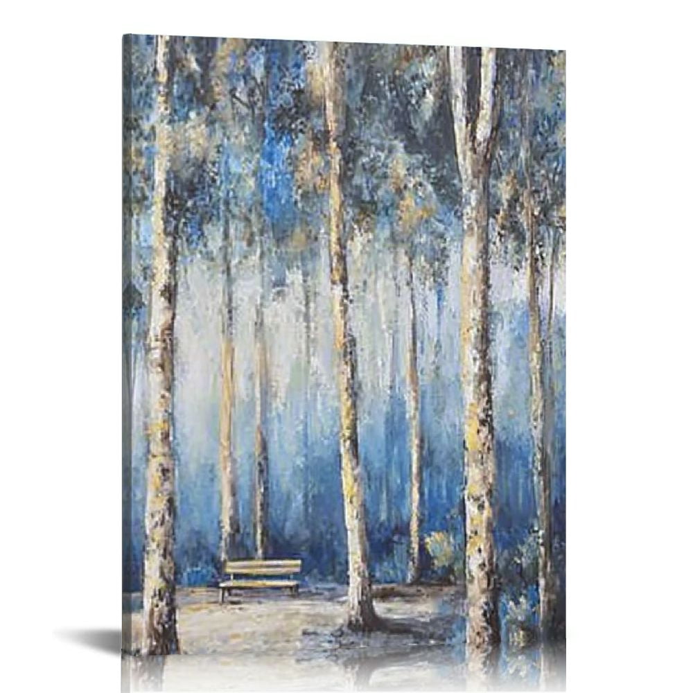 LHONGY Wall Nature Decor Canvas Print Blue Embellishments Plant Grey ...