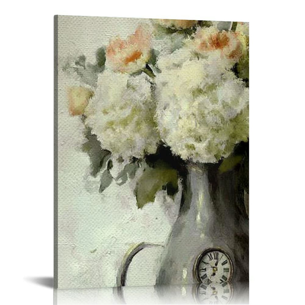 LHONGY White Hydrangea in French Country Pitcher Still Life, Designed ...