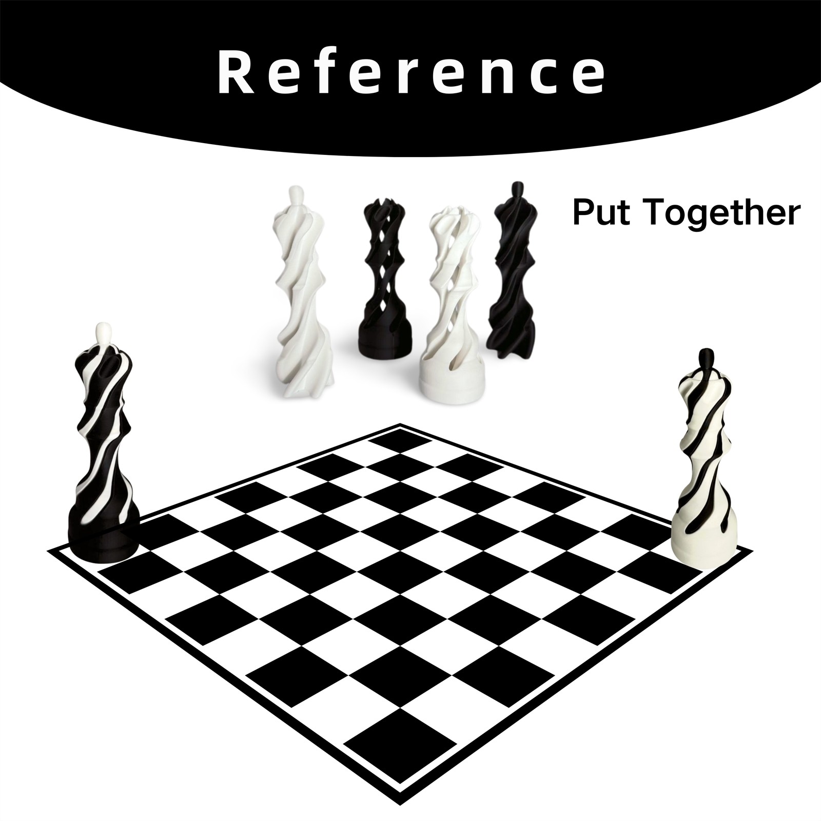 LHOO 3D Printed Penetrating Chess Crown Unzip Toys Passthrough Toy ...