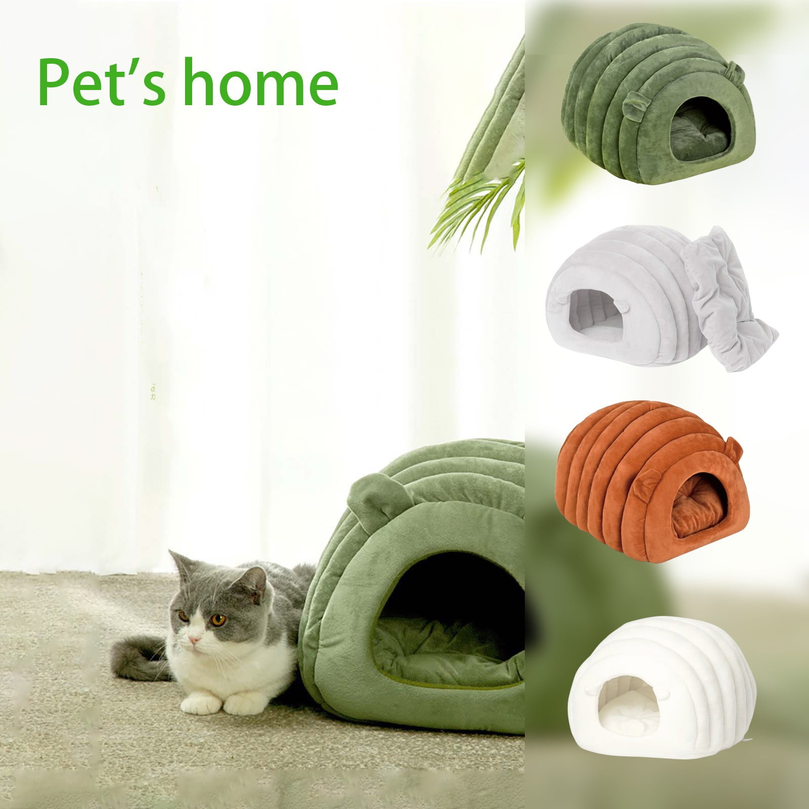 LHOO Caterpillar Shaped Small Pet Houses, Winter Warm Nest Soft ...