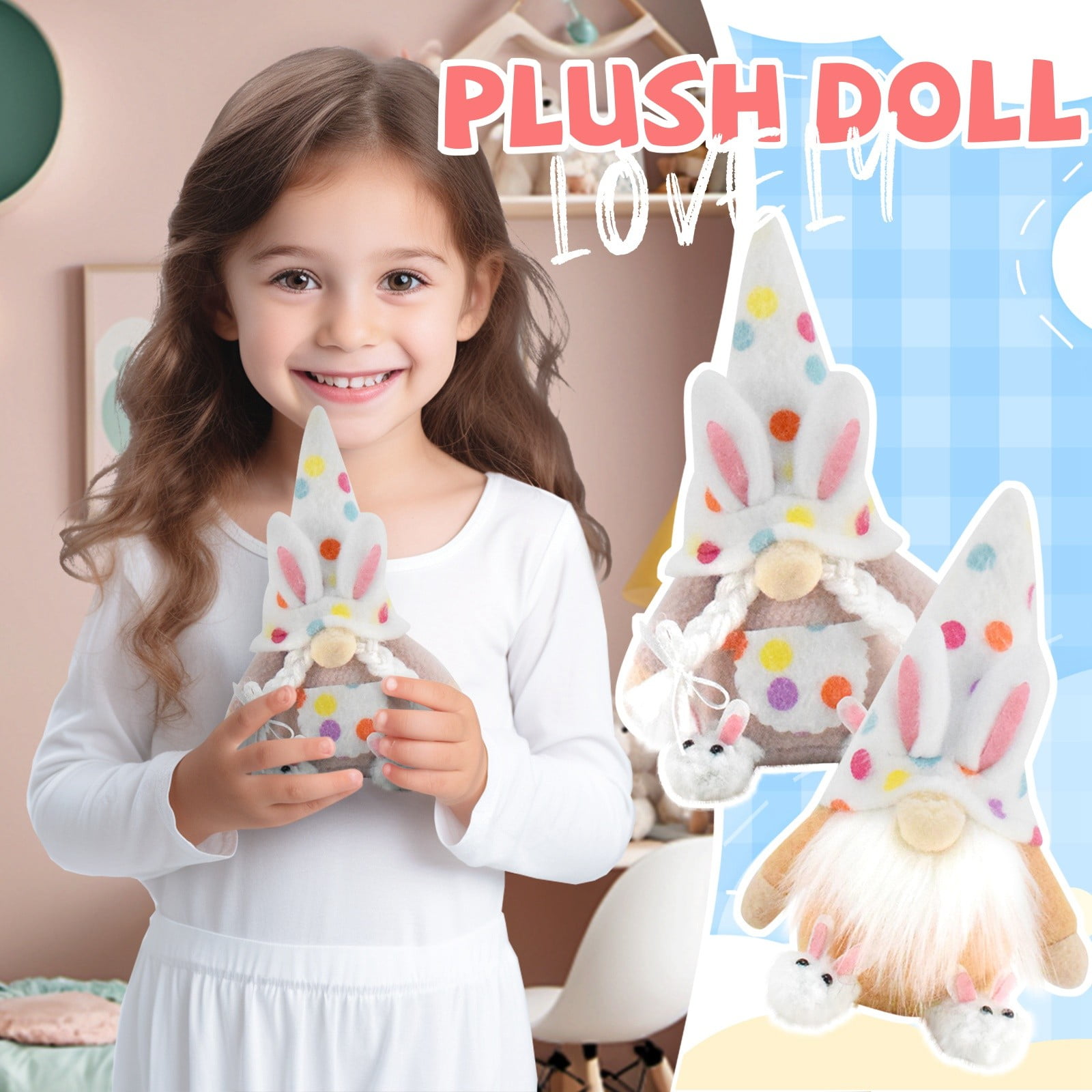 LHOO Easter Gnomes Decor, Resin Bunny Handmade Spring Easter Gnomes ...