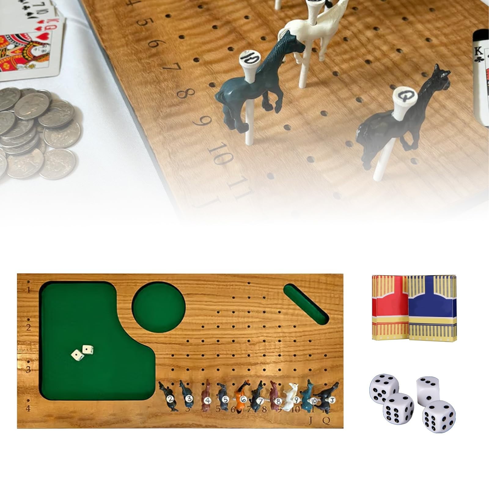 LHOO Horse Races Wood Handmade Party Game, A Handmade Party Game with ...