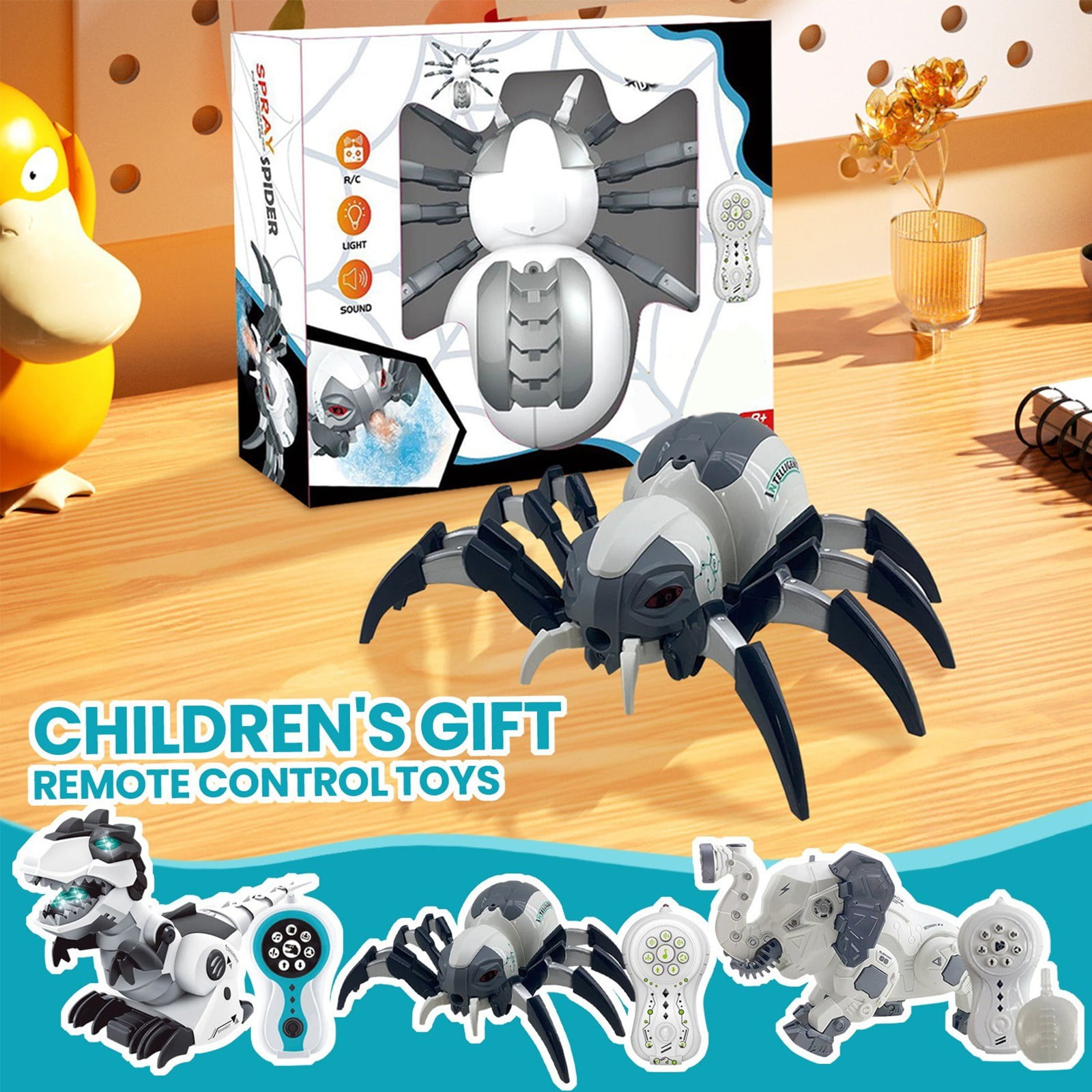 LHOO Remote Control Spider, Realistic Robot Spider with Spray and ...