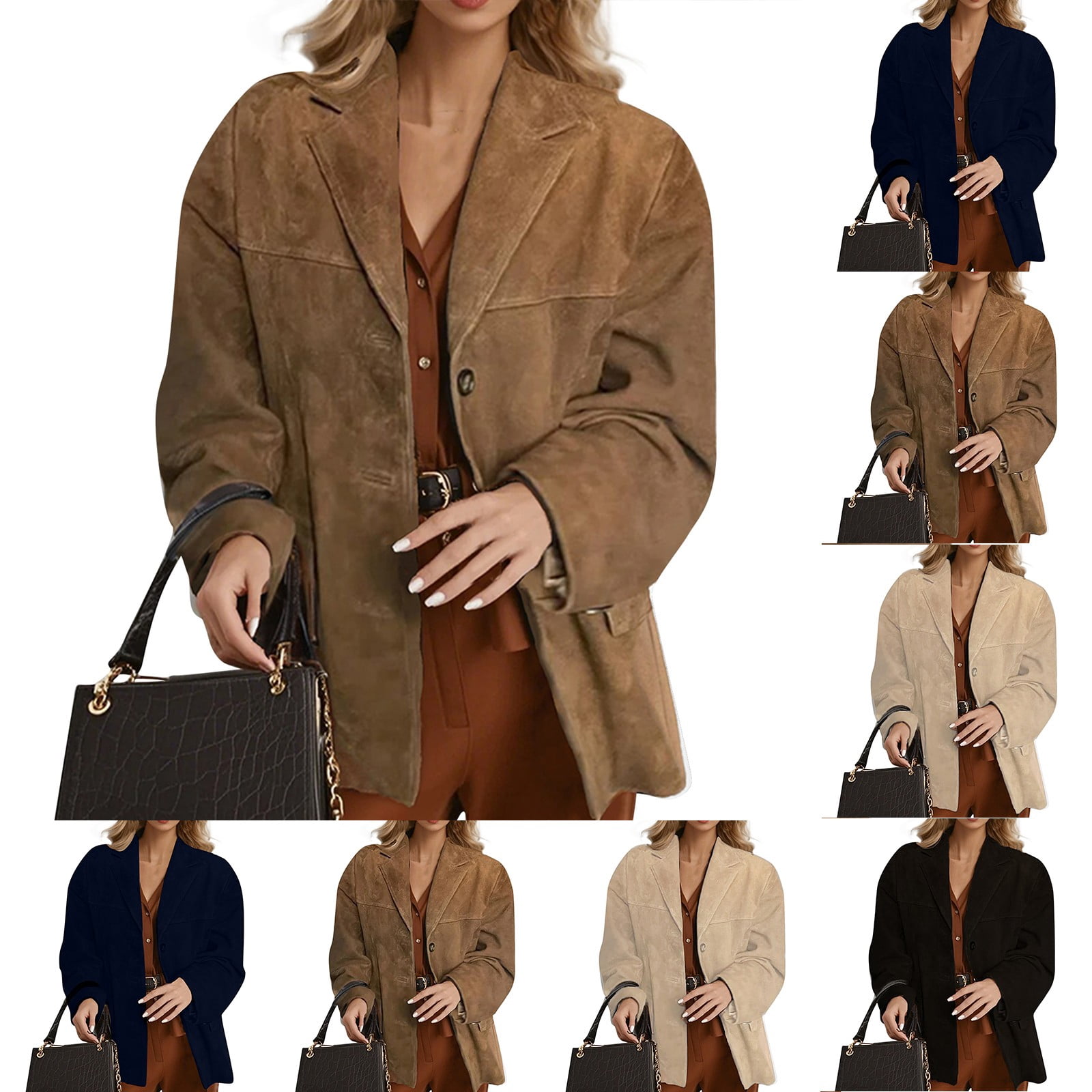 LHOPY Women's Fall Fashion 2025 Suede Jacket Faux Leather Jacket Women ...
