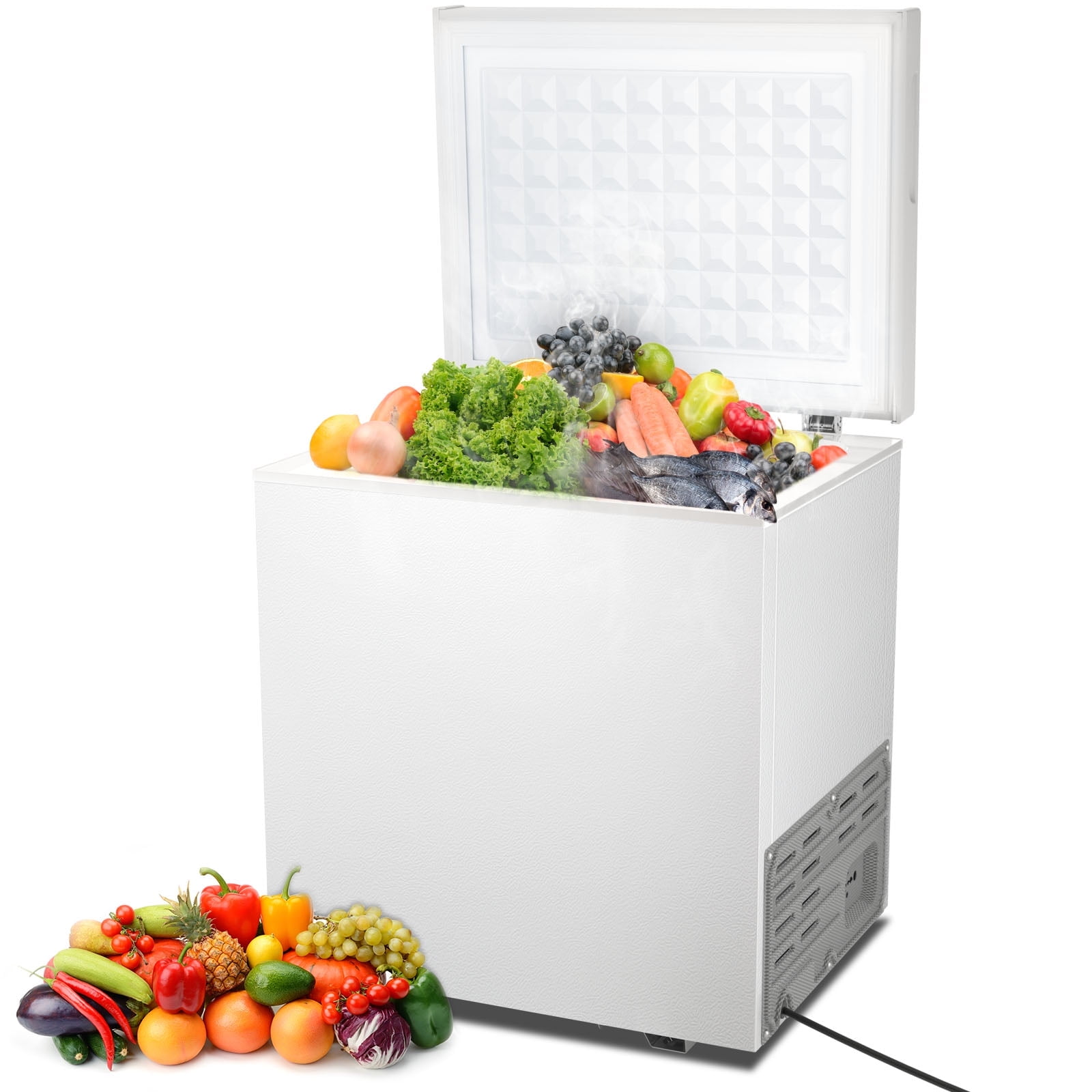 LHRIVER 1.8 Cu.ft Freezer Freestanding, Top Open Door Compact Freezer ...