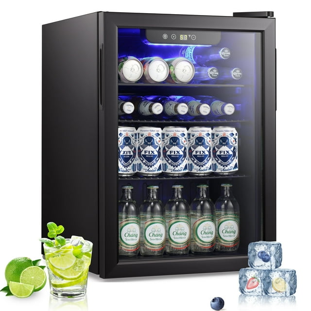 LHRIVER 2.6 Cu.ft Beverage Refrigerator Cooler, 100 Can Mini Fridge ...