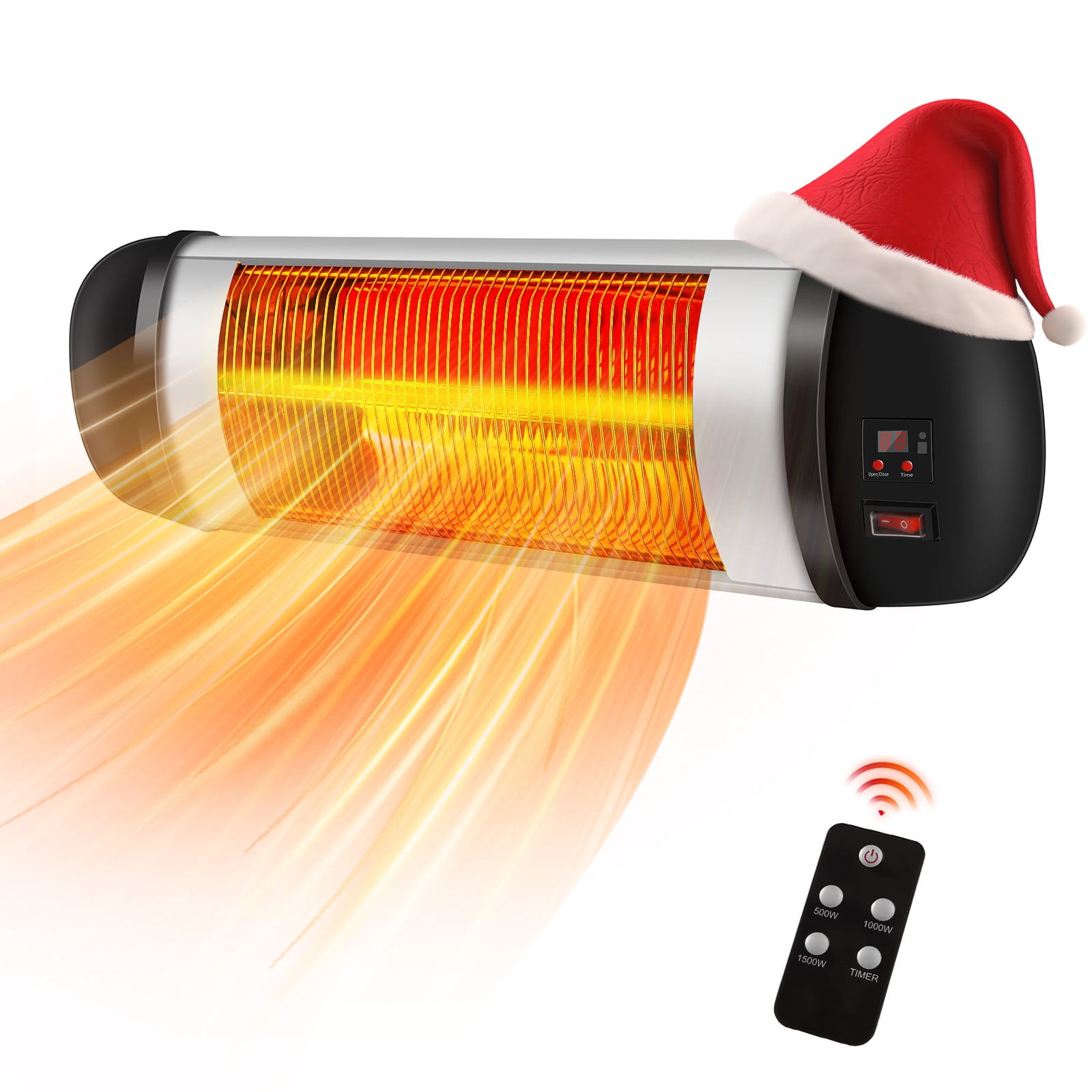 LHRIVER 1500W Infrared Patio Heater, Wall-Mounted Electric Heater with ...