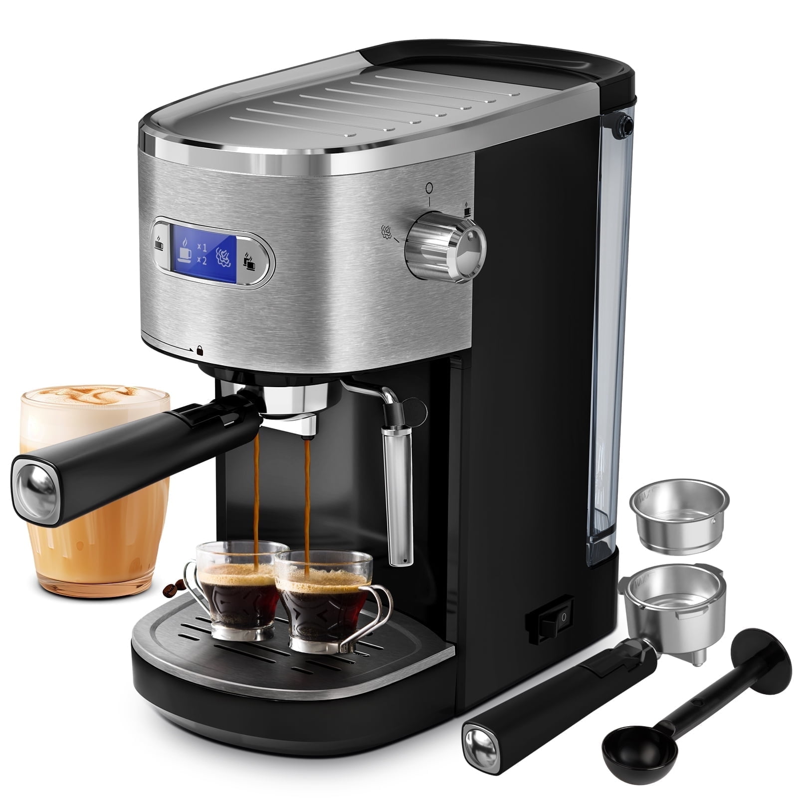 Electactic NEW Coffee Maker 2.0, with 20BAR Extraction, LED Display, 1 ...