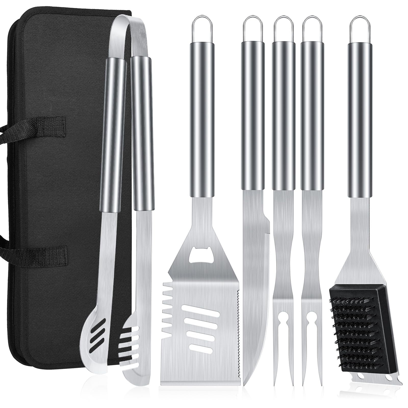 LHRIVER Stainless Steel BBQ Tool Grilling Accessories Kit with Bag for ...