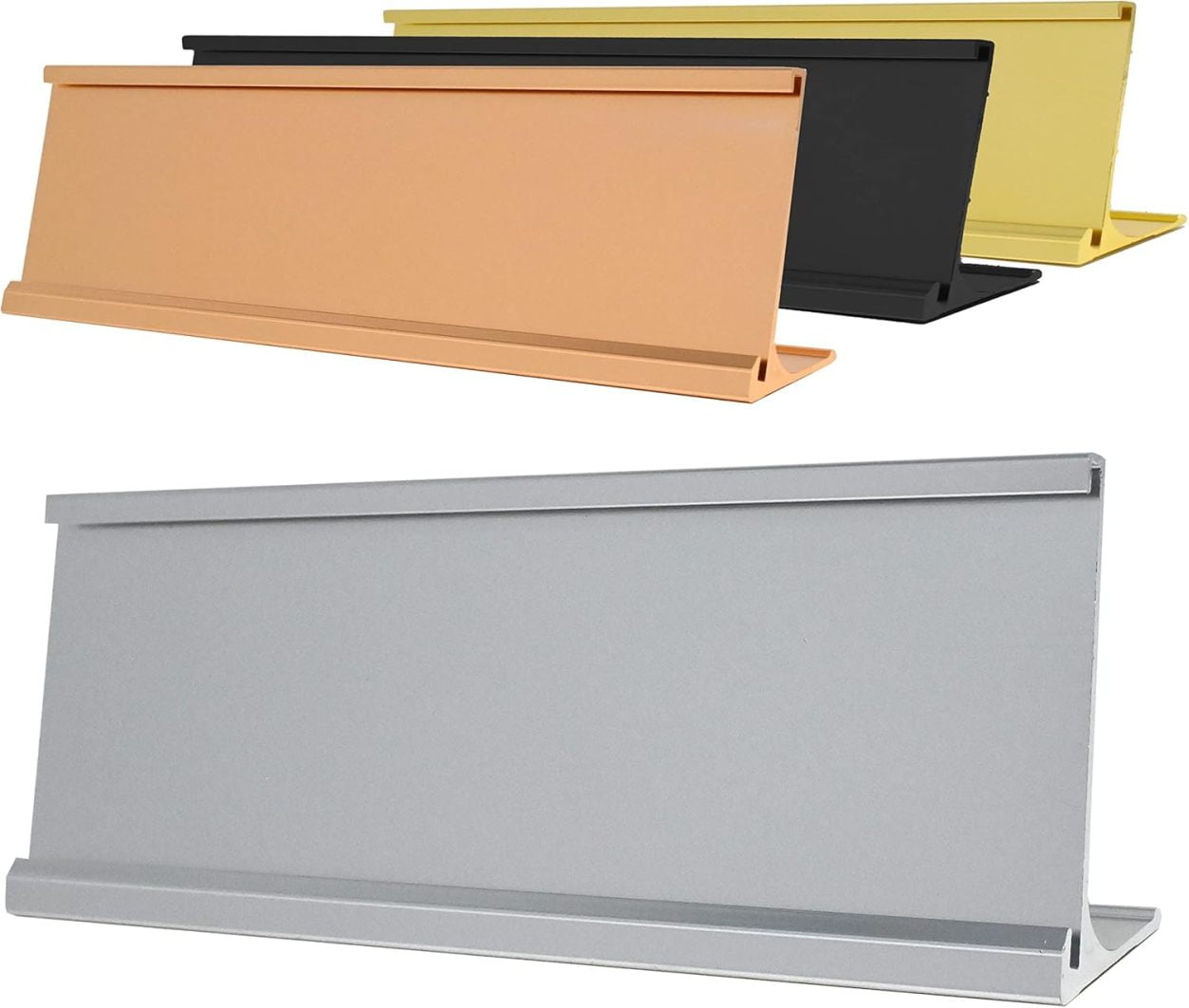 LHS | 2x8 Executive True Fit Silver Aluminum Desk Name Plate Holder ...