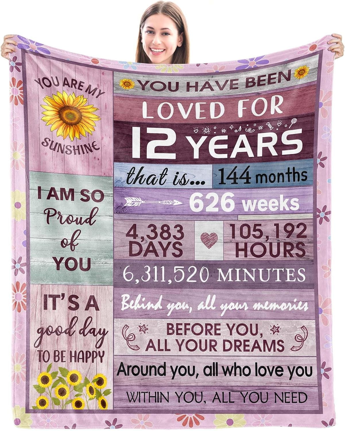 LHSHID 12 Year Old Girl Gifts Blanket 12th Birthday Gifts for Boys 12 ...